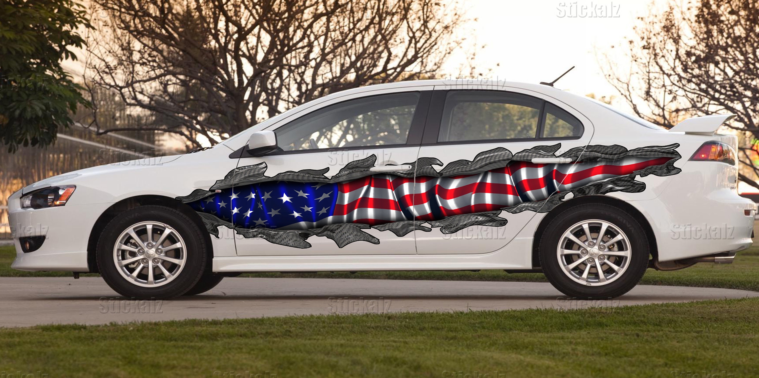 American Flag Decal Full Color Car Side Graphics Vinyl Sticker - Etsy