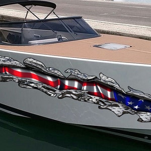 American Flag Boat Wrap, Flag Boat Design, US Flag Boat Vinyl, Big Flag ...