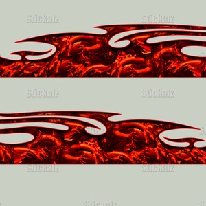 Red Dragons Car Decal, 3D Dragon Car Wrap, 3D Tribal Dragon Car Sticker ...