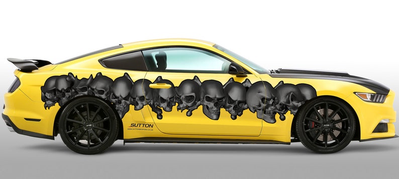 Skull Car Decal – Full Color Vinyl Graphic – Tribal Street Racing ...