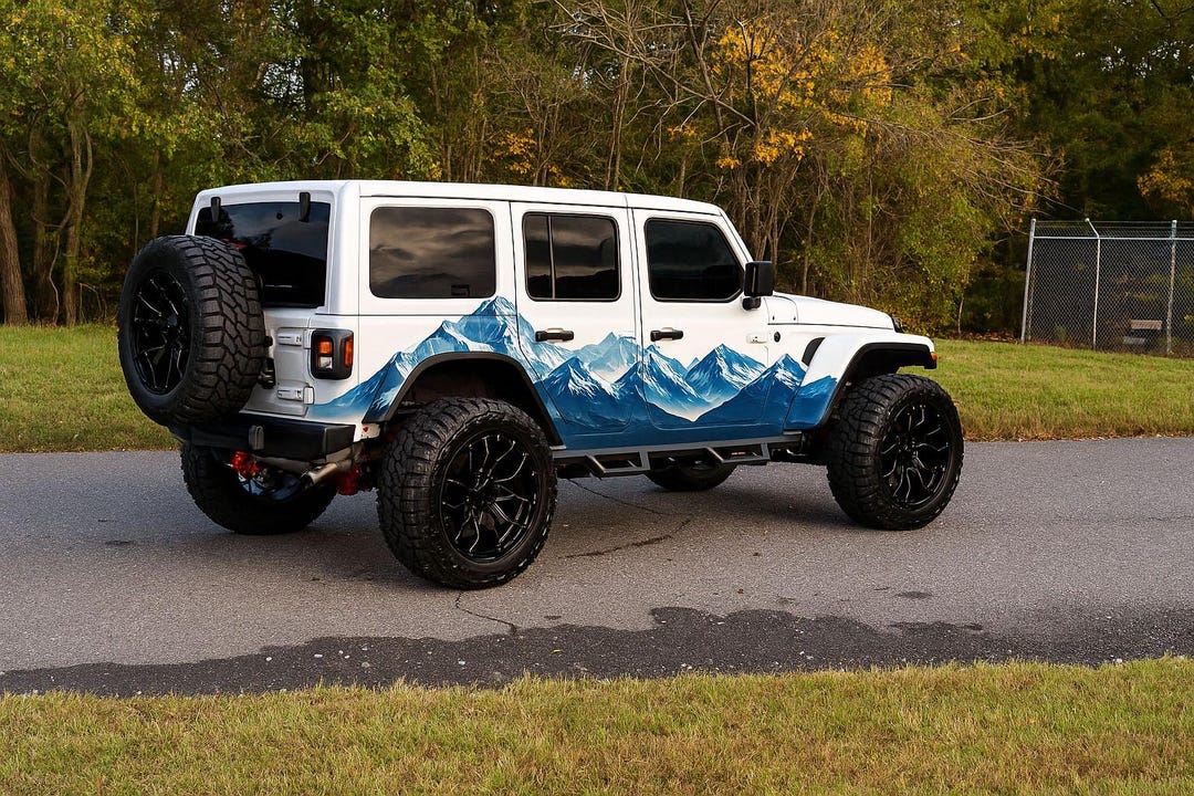 Mountain Range Car Wrap for Truck – Custom Scenic Nature Vinyl Decal ...