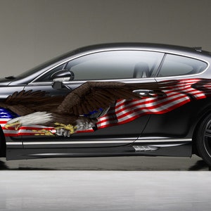 American Flag Car Decal, USA Car Side Vinyl Wrap, American Flag Car ...