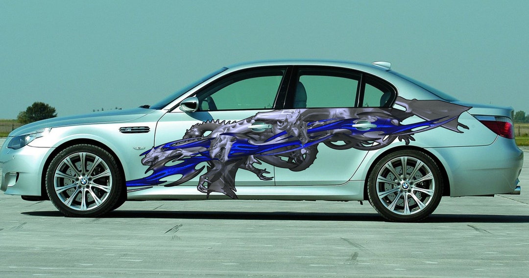 3D Dragon Car Wrap, Lizard Car Design, Dragons Car Decal, Tribal Dragon ...