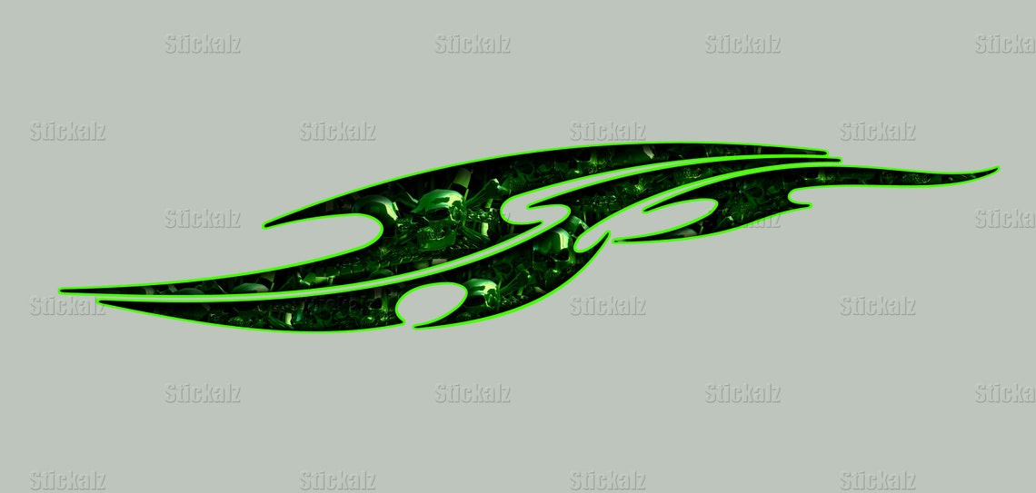 Skull Ripped Metal Car Vinyl Decal Tribal Skulls Street - Etsy