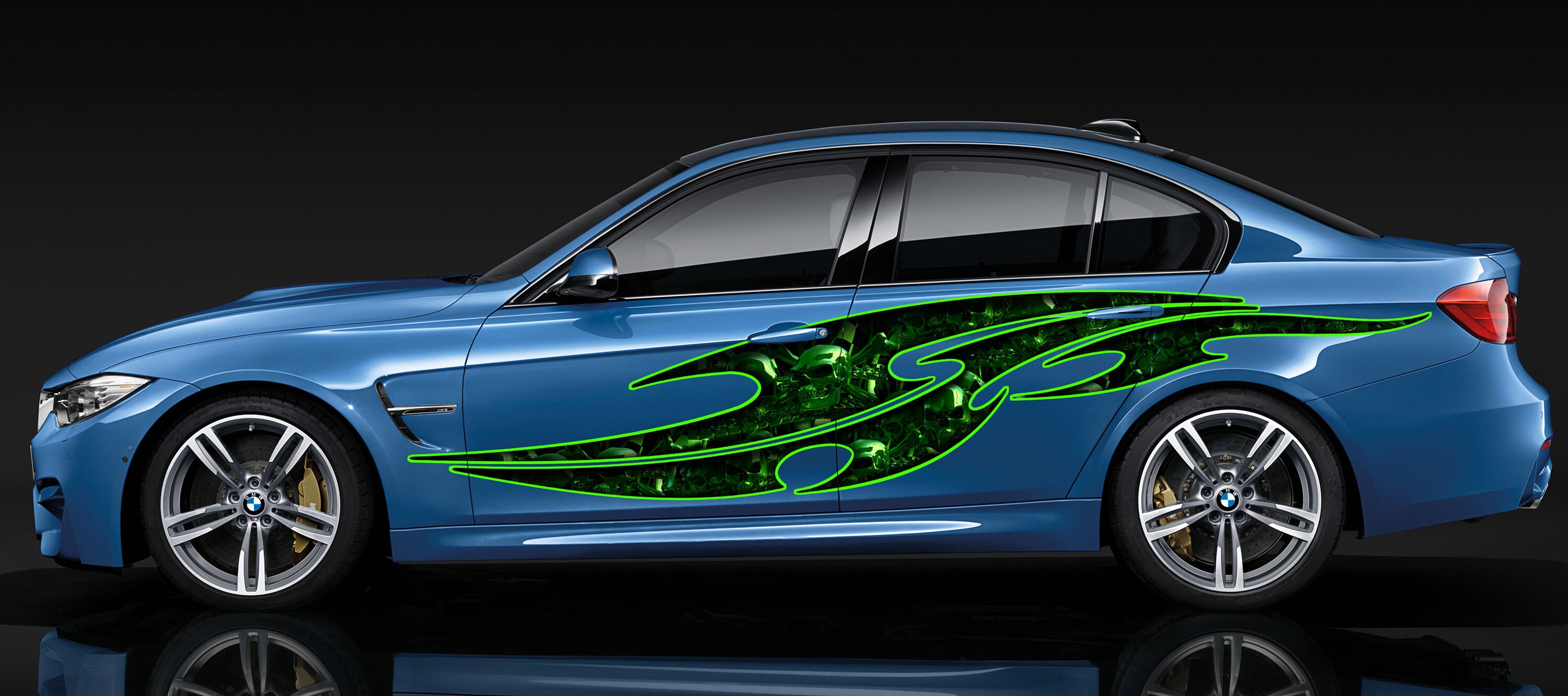 Ripped Metal Full Color Car Vinyl Design Tribal Skull Racing - Etsy