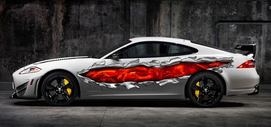 Fire Dragon Car Wrap, Lizard Full Color Vinyl Design, Dragon Street ...