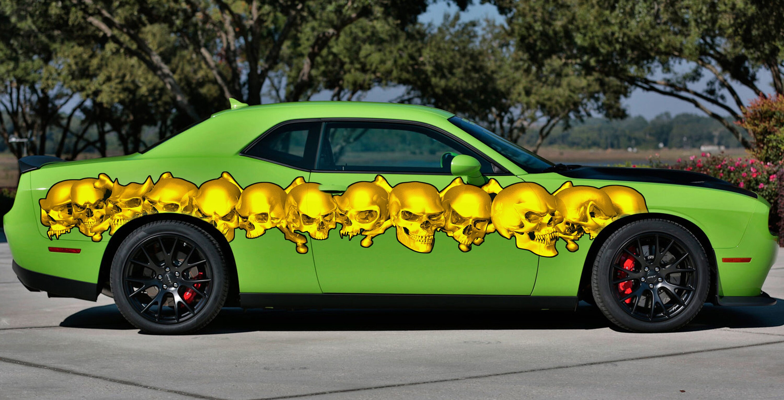 Tribal Skulls Racing Stripes Vinyl Decal Skull Full Color Car - Etsy