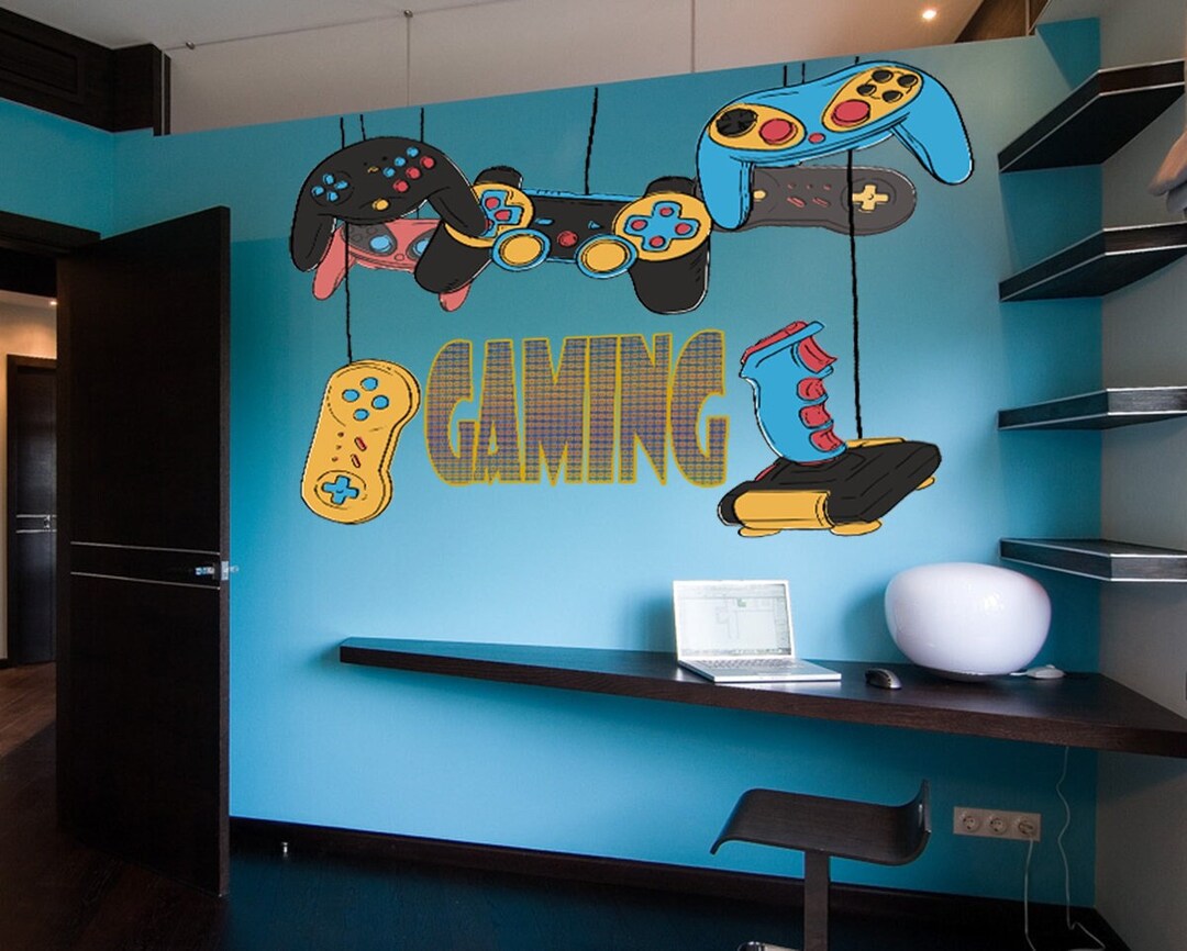 Wall Decal Gaming Art Stickers, Game Wall Decal Boys Gamer Room Gaming ...