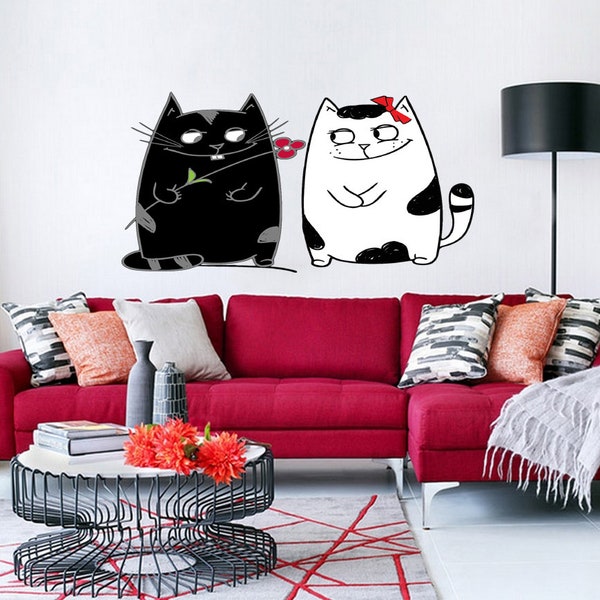 Cat Wall Decals - Etsy
