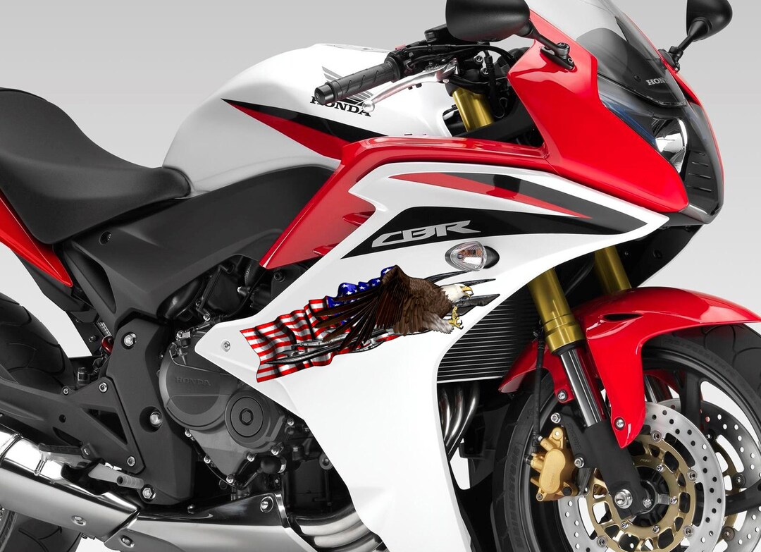 USA Racing Stickers and Decals, US Eagle Ripped Metal Motorcycle Vinyl ...