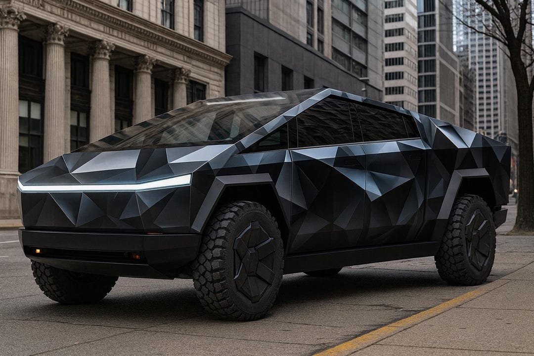 Futuristic Geometric Car Wrap, Matte Black Polygon Vinyl for Trucks and ...