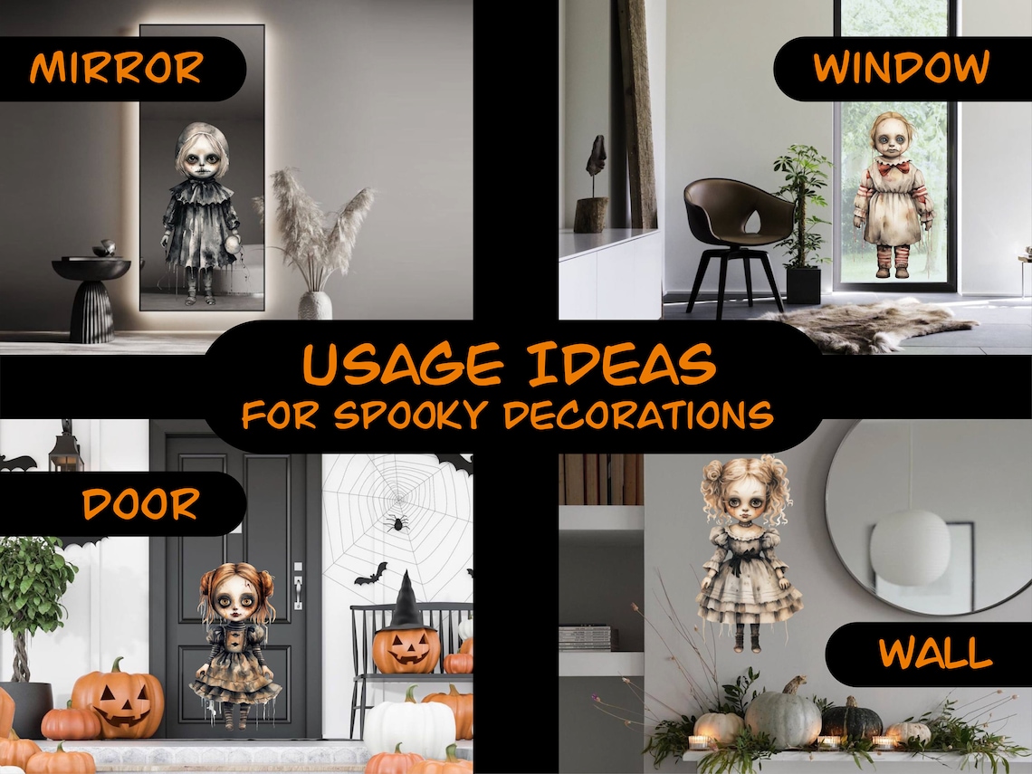 Spooky Horror Halloween Decal - Creepy Decor for Your Haunted House - Etsy