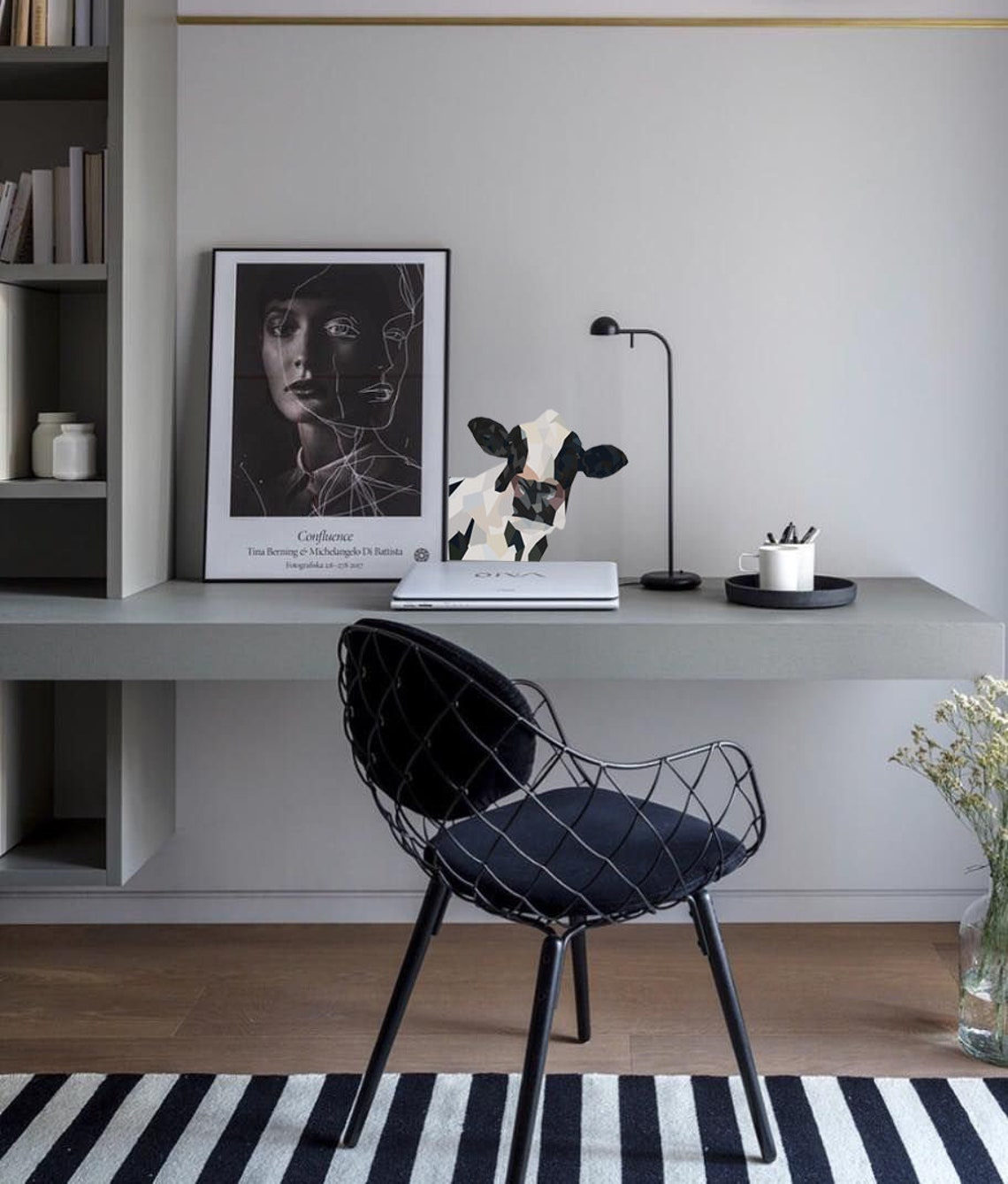 Cow Animal Polygonal Wall Decal, Cow Polygon Sticker,modern Wall Art ...