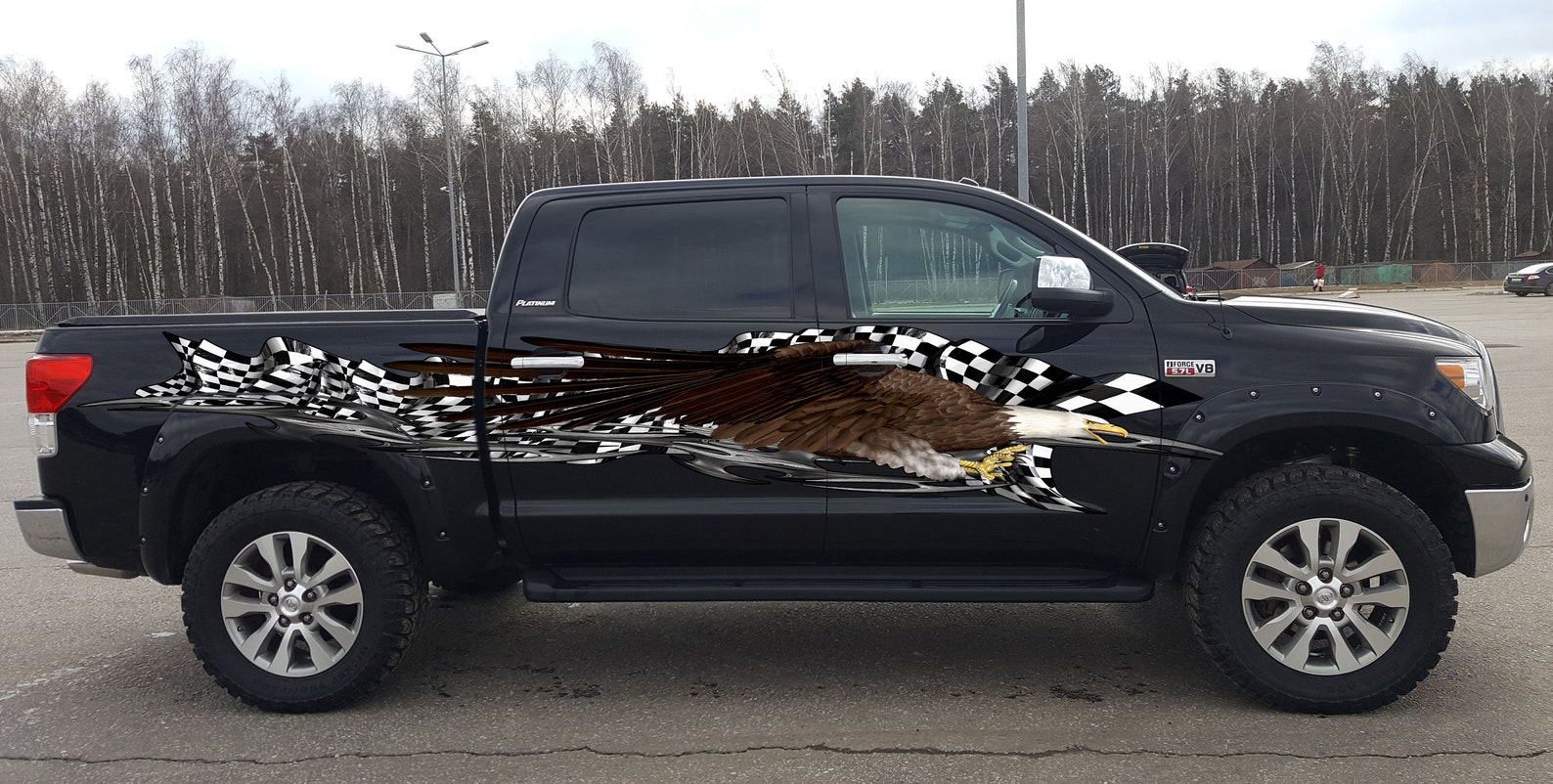 3D Bold Eagle Car Wrap Checkered Vinyl Racing Graphics - Etsy