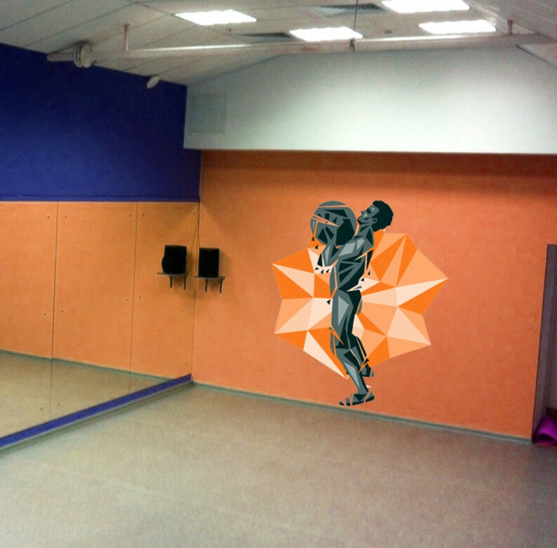 Bodybuilder Wall Decals - Gym Barbell Wall Stickers for Fitness Club ...