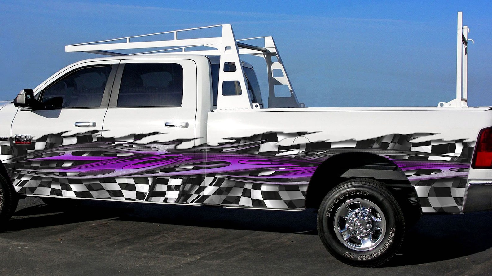 Racing Flag Car Vinyl Sticker, Checkered Flag Jeep Side Graphics ...