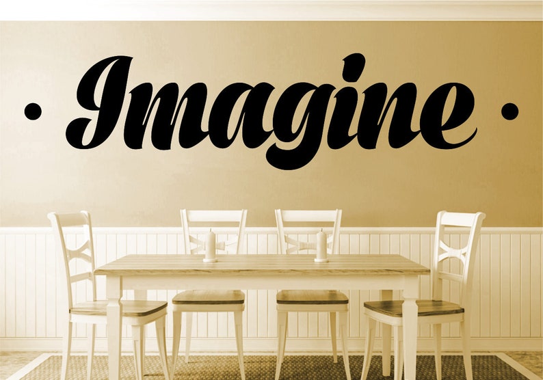 Imagine Bold Inspiring Vinyl Decal Wall Sticker Décor Quote ...