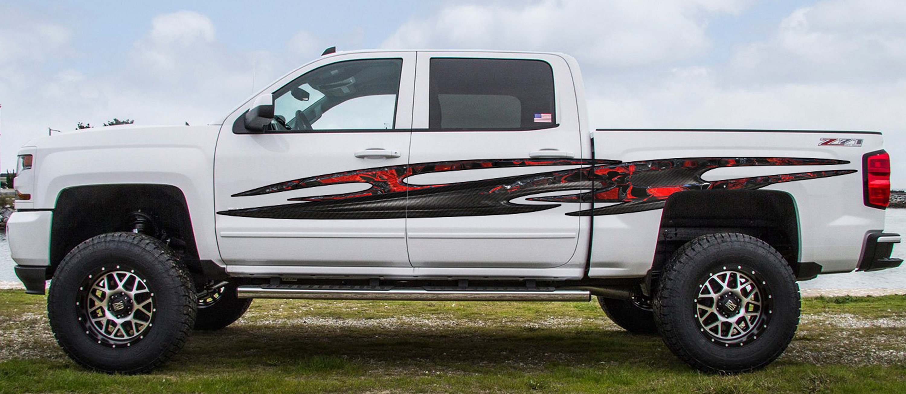 Truck Side Stickers, Tribal Racing Stripes for Trucks, 3D Tribal Ripped ...