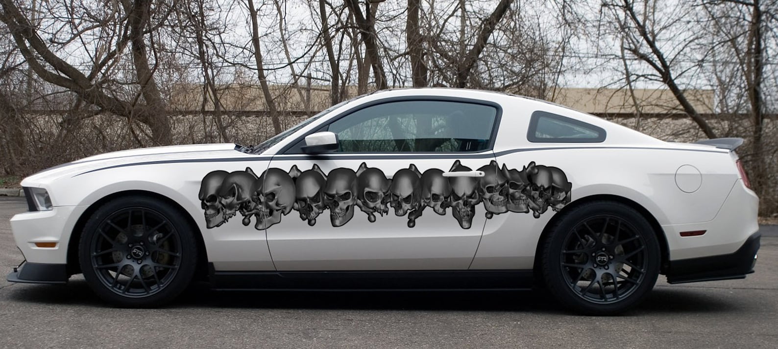 Skull Car Decal – Full Color Vinyl Graphic – Tribal Street Racing ...