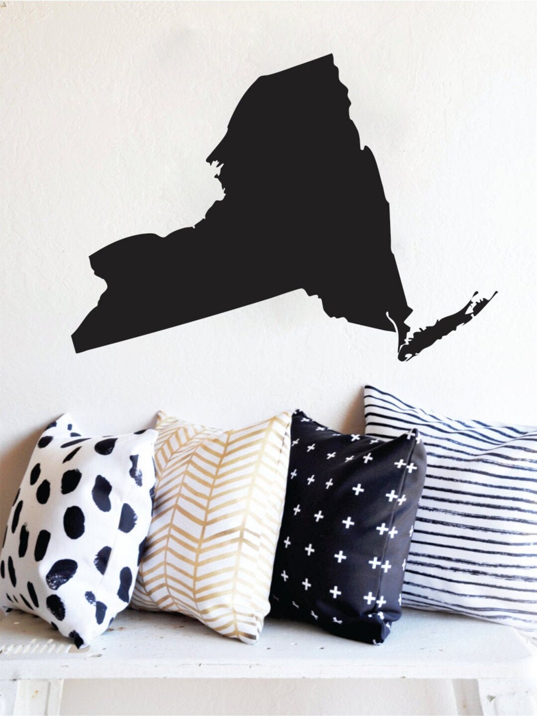 Black New York State NY Map Car Vinyl Decal Sticker Laptop, Ipad ...