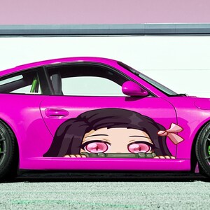 Anime Car Vinyl Decal, Anime Girl Car Sticker, Racing Car Decal, Anime ...