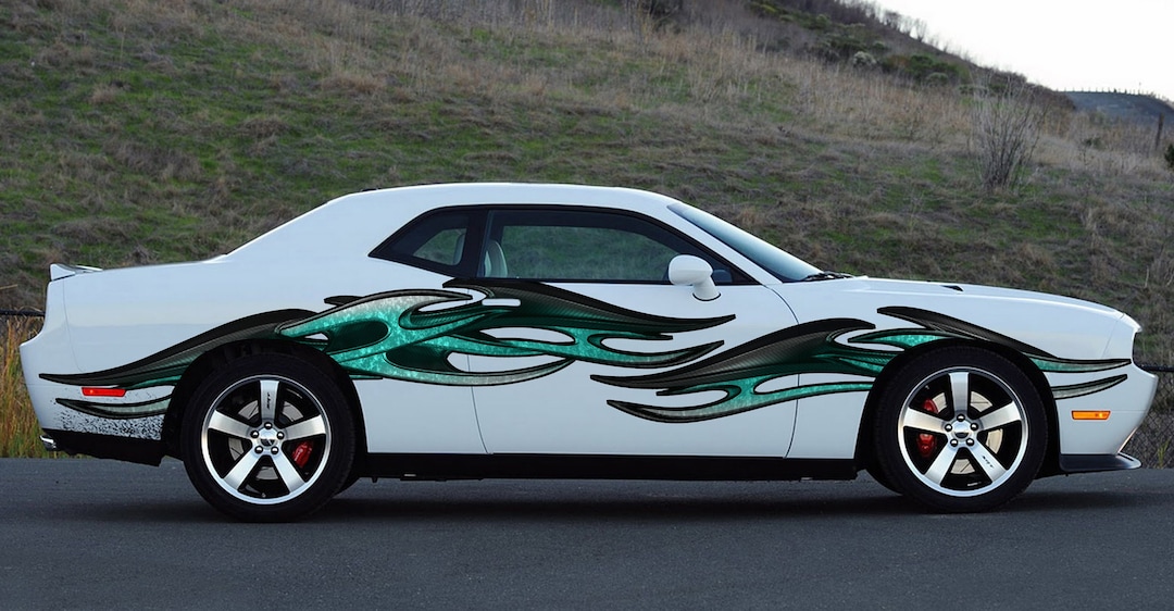 3D Tribal Car Wrap, 3D Tribal Racing Stripes Vinyl Decal, Tribal Car ...