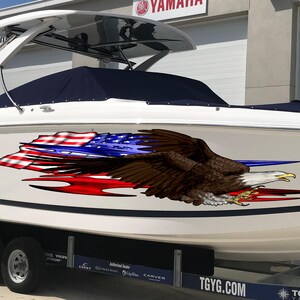 Boat Decals-yacht American Pride Graphic Decal, American Flag Sticker ...