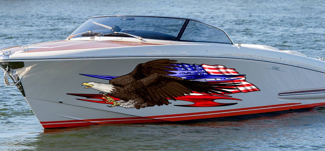 Boat Decals-yacht American Pride Graphic Decal, American Flag Sticker ...