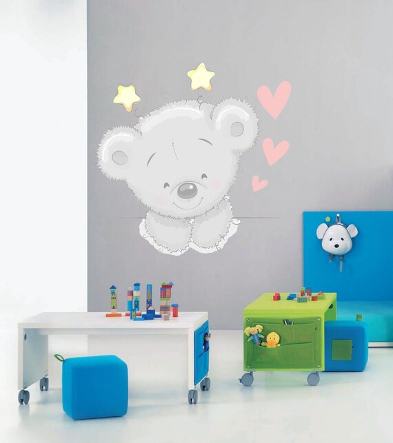 Teddy Bear Wall Decal Teddy Bear Wall Stickermodern Wall Art | Etsy