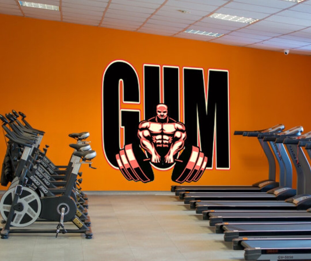 Gym Body-building Thews Wall Decal Sport Wall Decals for Gym - Wall ...