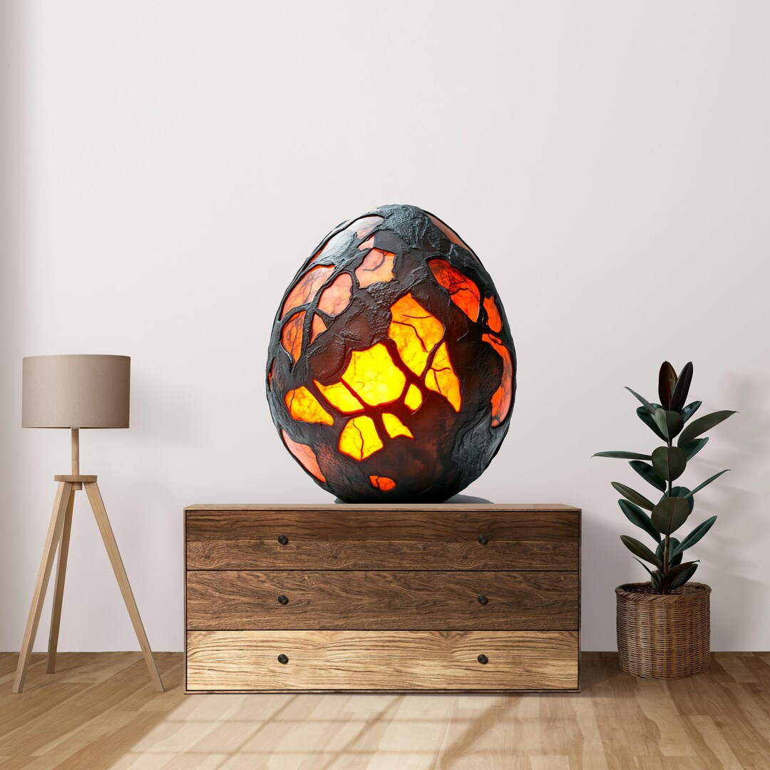Molten Dragon Egg Wall Decal Fantasy Dragon Egg Sticker Lava Crystal ...