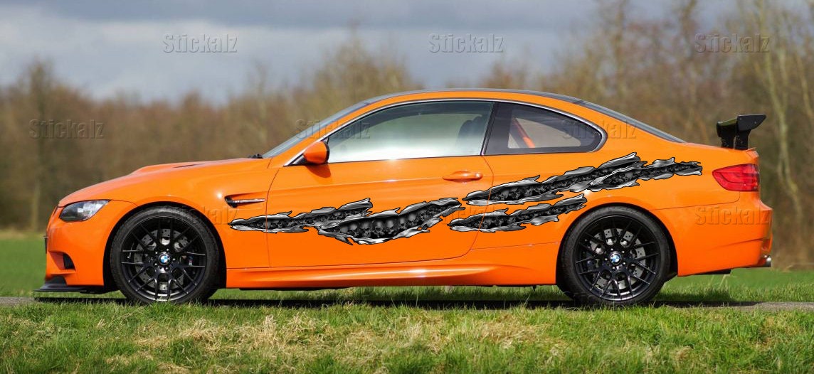 Car Vinyl Full Color Tribal Skulls Decal Full Color Car Side | Etsy