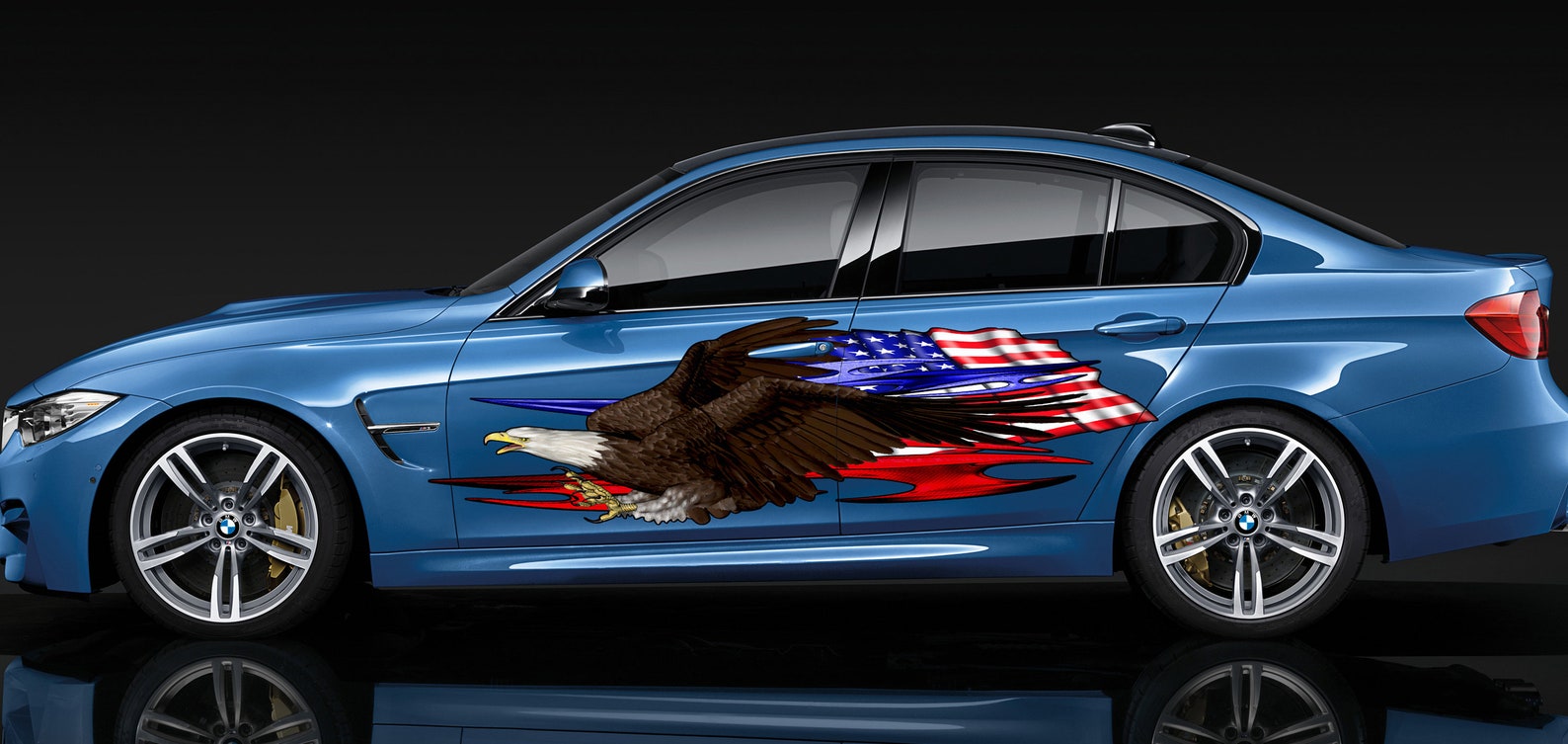 American Flag Decal Full Color Car Side Graphics Vinyl Sticker - Etsy