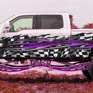 Racing Flag Car Vinyl Sticker, Checkered Flag Jeep Side Graphics ...