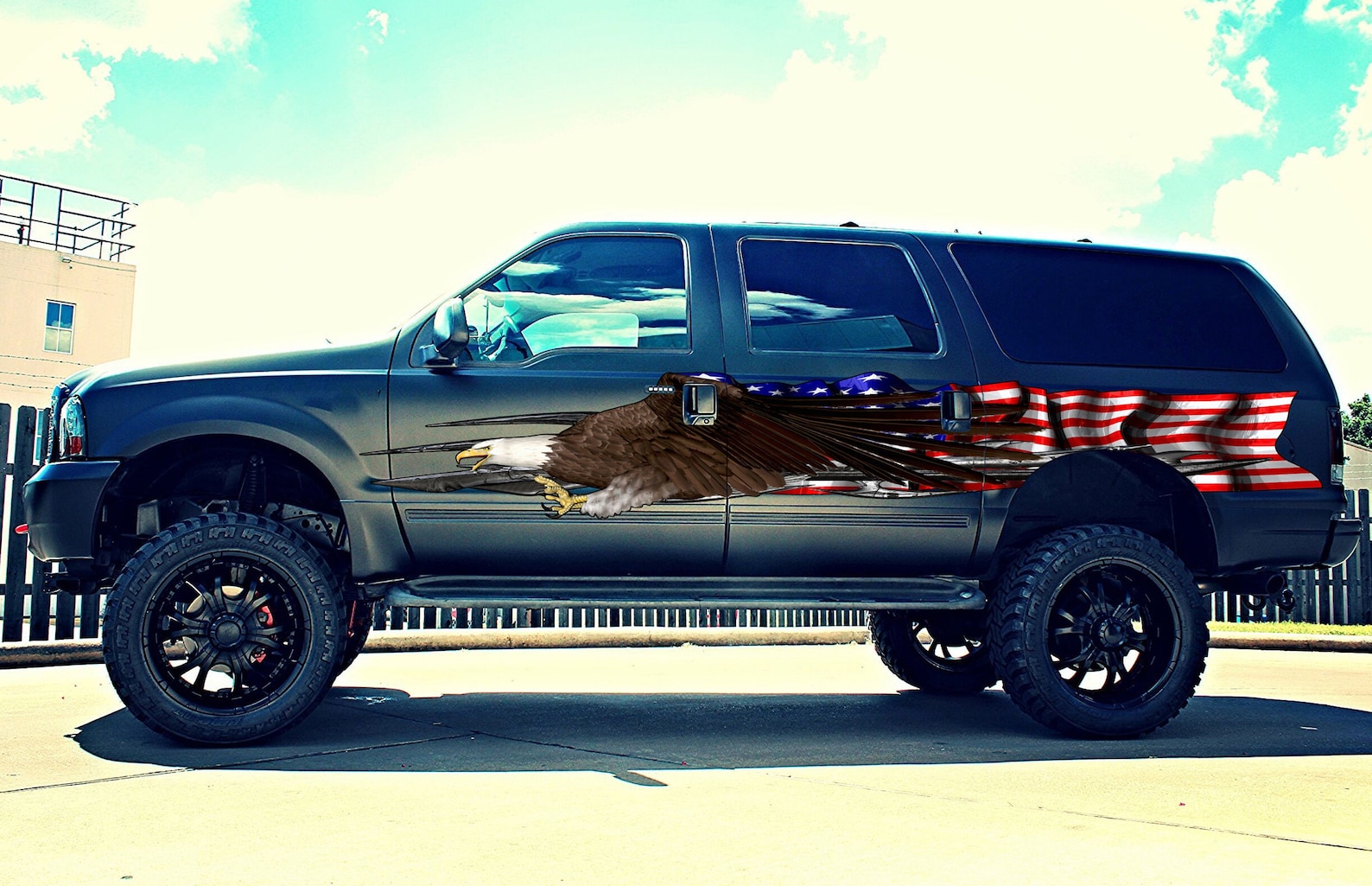 Bold Eagle Truck Side Stickers USA Flag Car Wrap Decal Eagle - Etsy