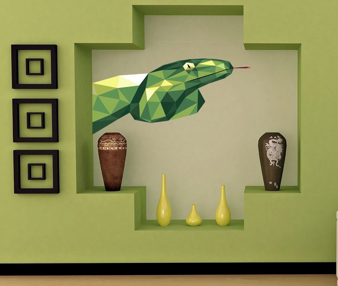 Wallmonkeys Green Tree Python Snake Wall Decal Peel and Stick Graphic ...