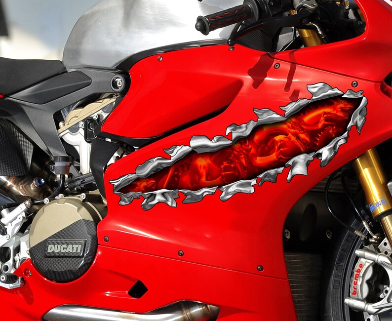 Red Dragon Motorcycle Stickers Dirt Bike Wrap Flames Dragons - Etsy