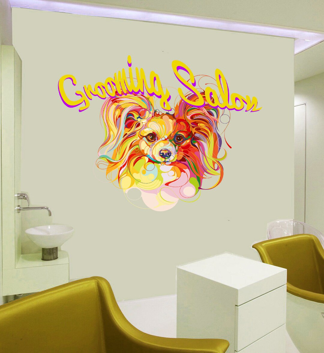 Dog Grooming Decal, Wall Decals Dog Grooming Salon, Vinyl Sticker Wall ...