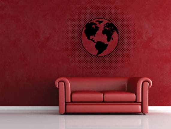3D Globe Wall Decal Earth Vinyl Sticker Planet Earth Wall | Etsy