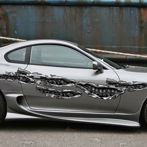 Car Vinyl Full Color Tribal Skulls Decal Full Color Side Graphics ...