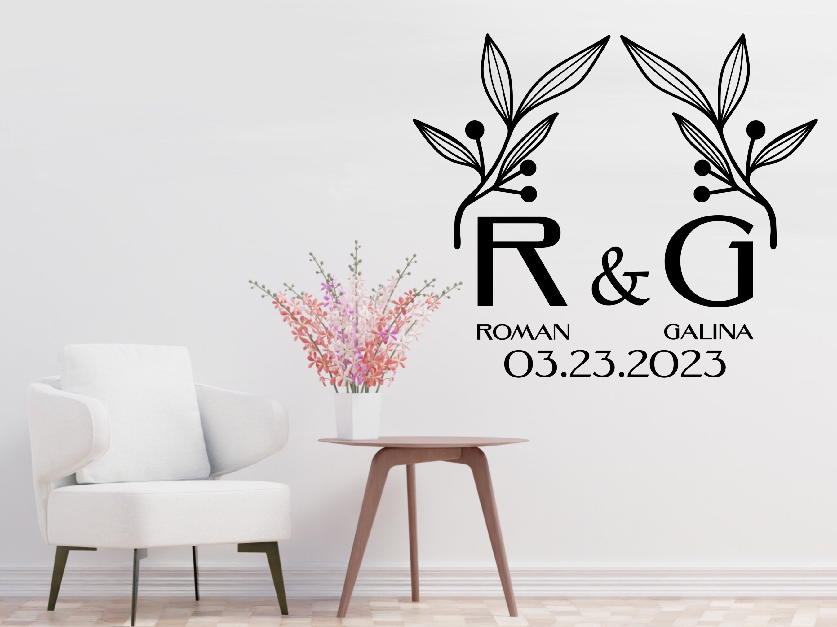 Custom Vinyl Decal Monogram Decal Sticker Monogram Car Decal Logo Wall ...