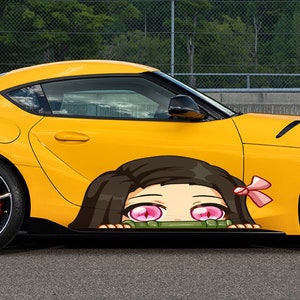 Anime Car Vinyl Decal, Anime Girl Car Sticker, Racing Car Decal, Anime ...