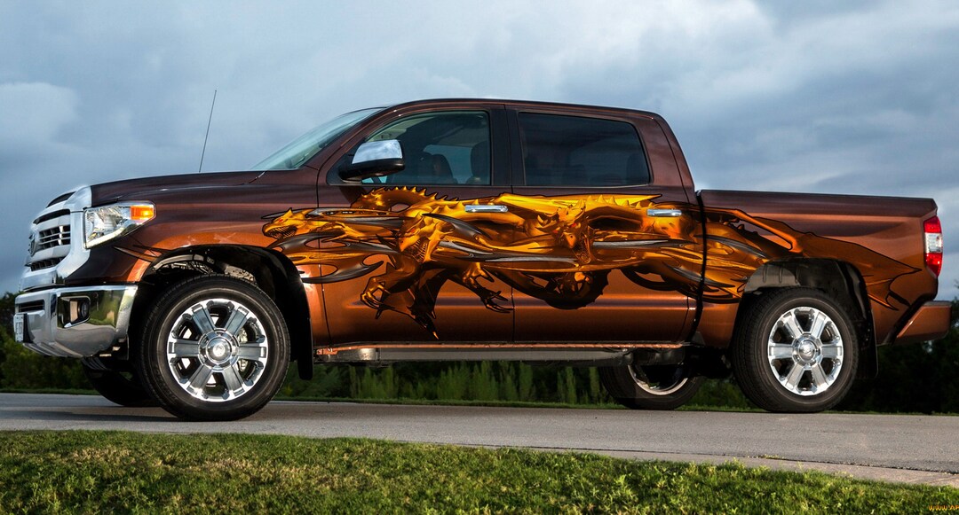 Golden Dragon Car Side Graphics, Tribal Dragon Car Vinyl, Tribal Dragon ...