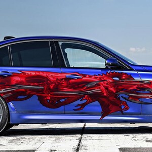 Red Tribal Dragon Car Decal – 3D Tribal Dragon Vinyl Sticker for Cars ...