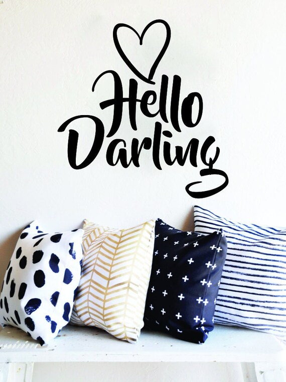 Worthy Wall Stickers Decal Hello Darling Vinyl Sticker - Etsy UK