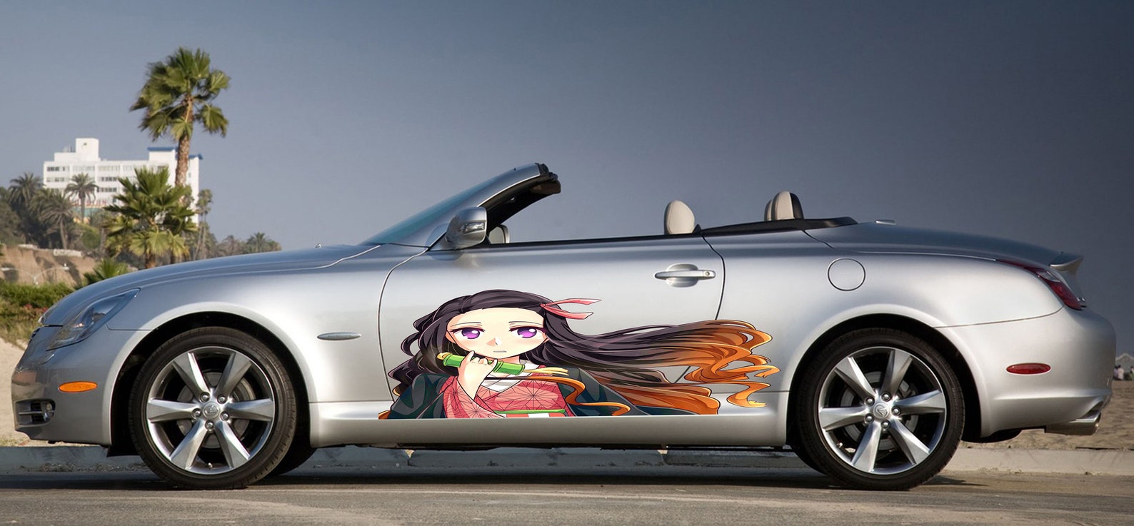 Anime Girl Car Sticker, Anime Car Vinyl Decal, Anime Car Wrap, One ...