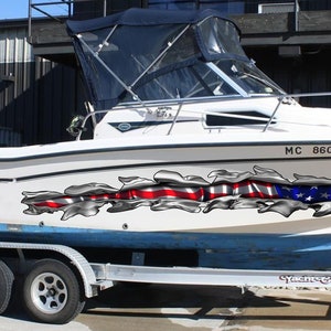 Full Color USA Flag Boat Decal, Full Color US Flag Boat Sticker ...