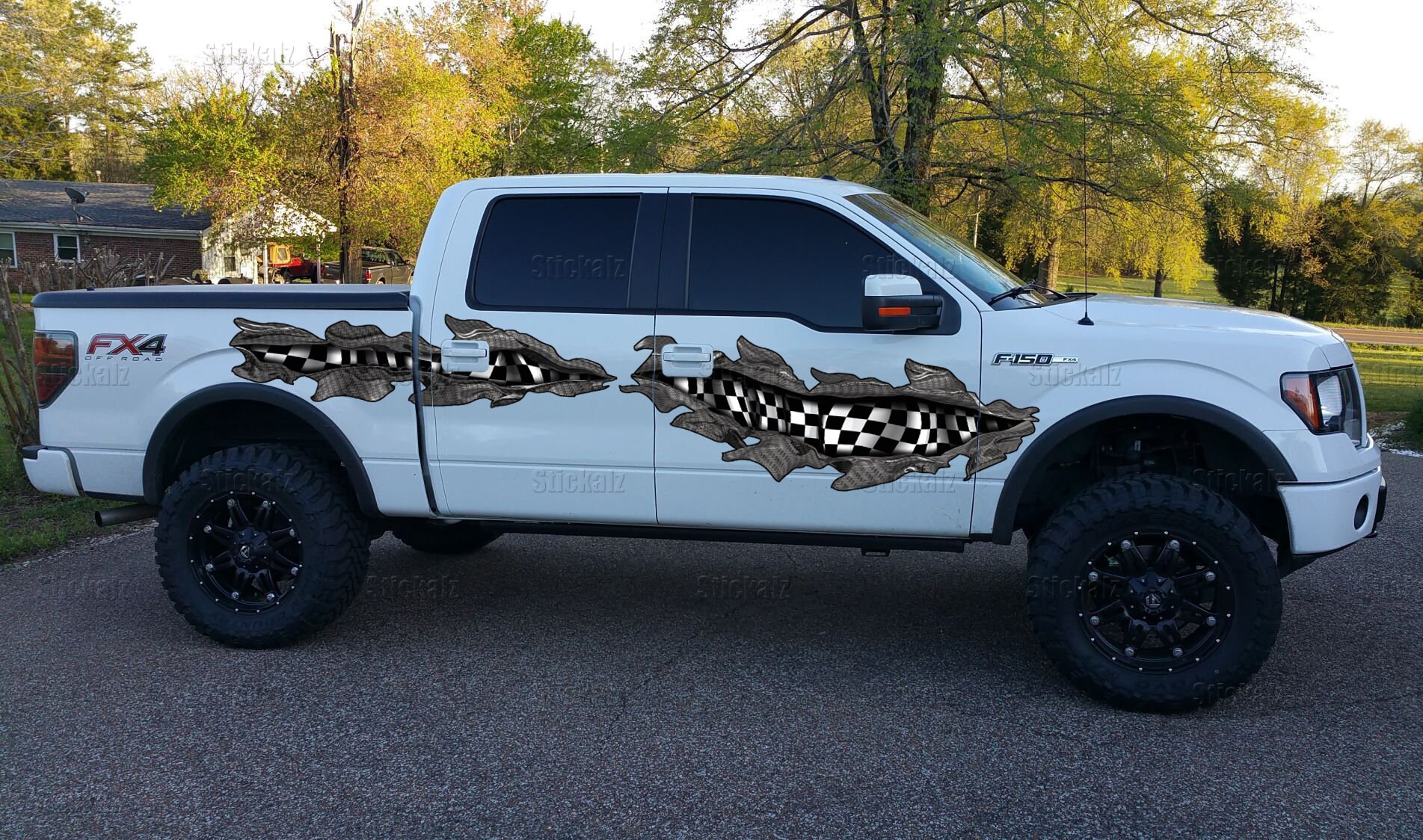 Ripped Metal Checkered Flag Street Racing Graphic Full Color | Etsy