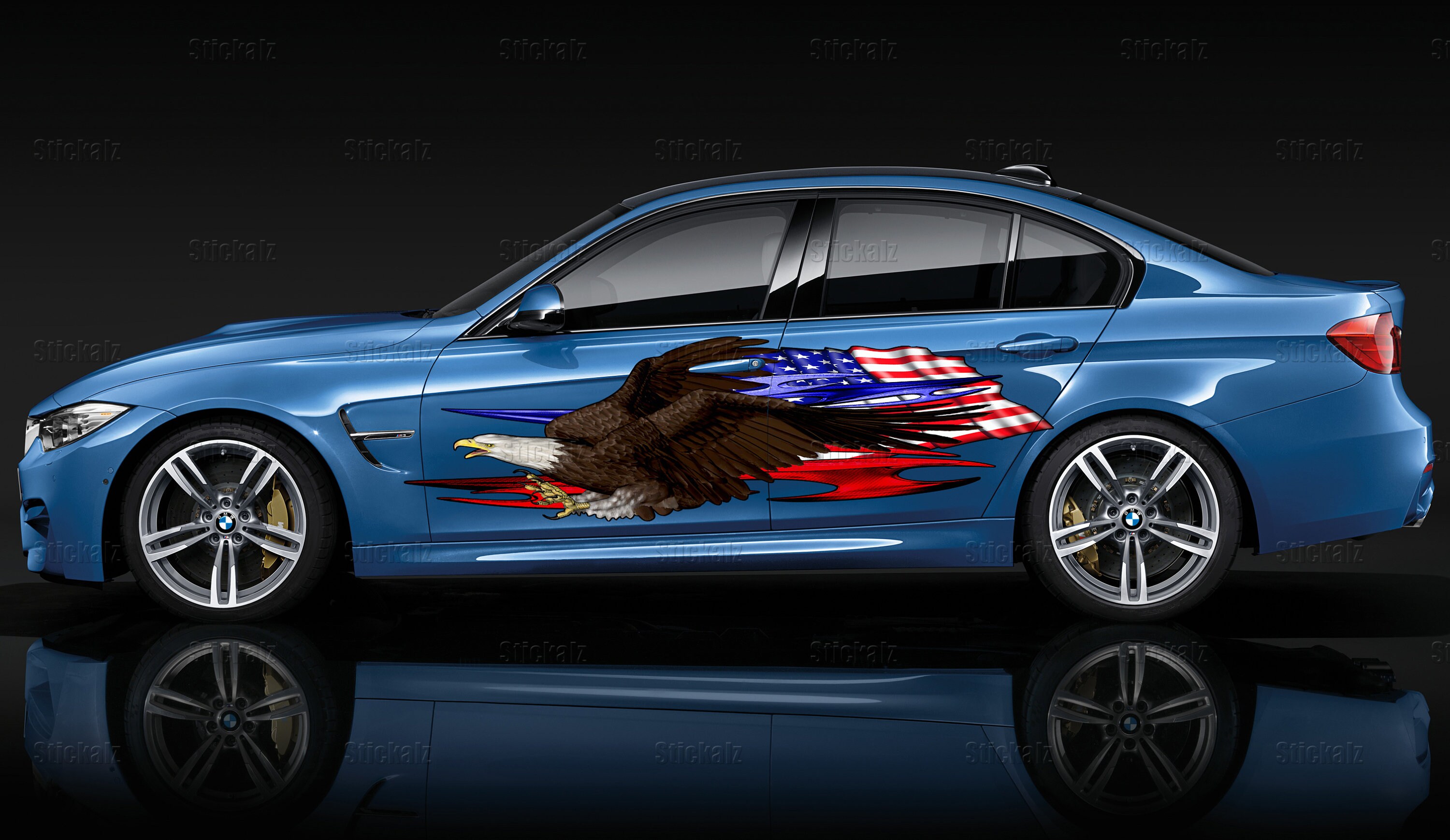 American Flag Decal Full Color Car Side Graphics Vinyl Sticker | Etsy