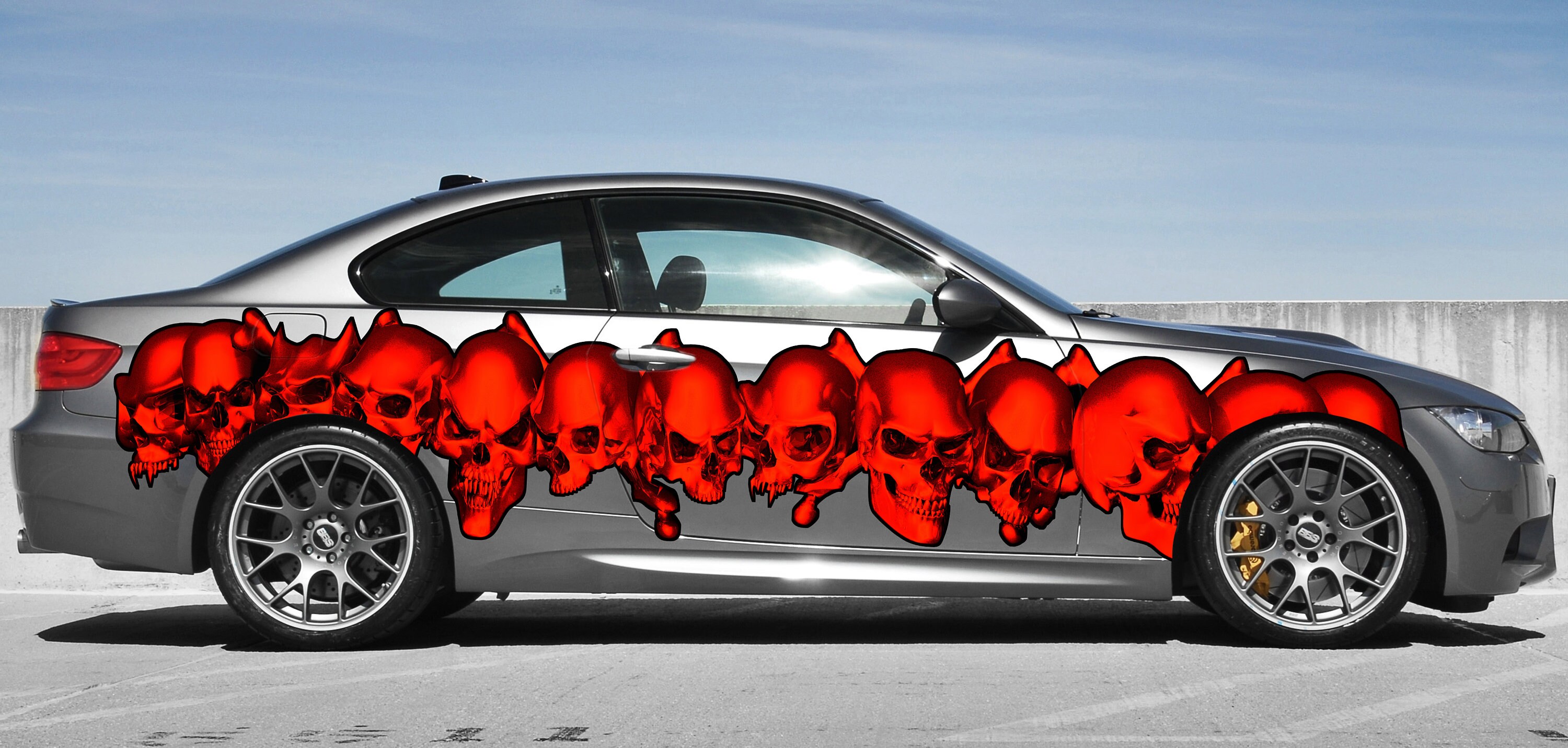 Tribal Skulls Racing Stripes Vinyl Decal Pirate Skull Full - Etsy